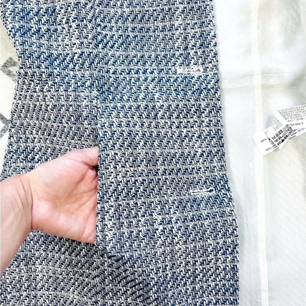 Zara | Jackets & Coats | Zara Long Structured Tweed Button Down Blazer ...
